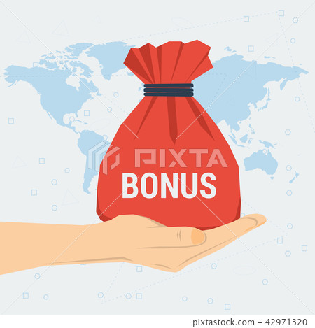 Womans hand with bag gift bonus - Stock Illustration [42971320] - PIXTA