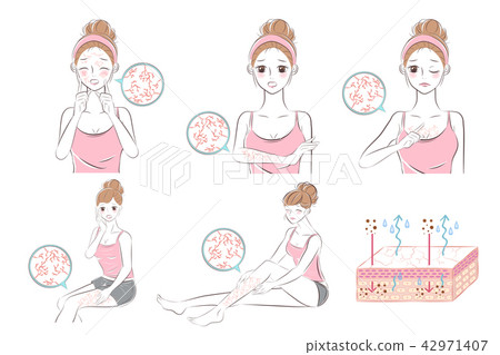 woman with dry skin concept - Stock Illustration [42971407] - PIXTA