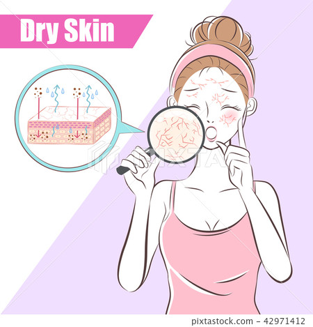 woman with dry skin concept - Stock Illustration [42971412] - PIXTA