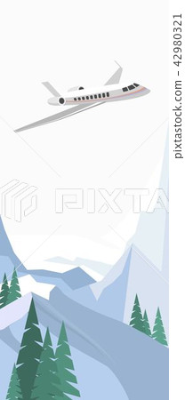 plane on winter background - Stock Illustration [42980321] - PIXTA