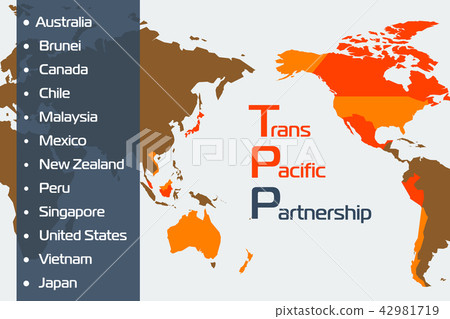 Trans pacific partnership concept - Stock Illustration [42981719] - PIXTA