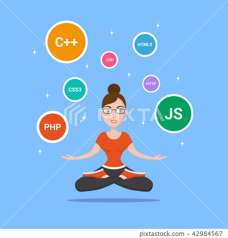 Programmer girl character - Stock Illustration [42984567] - PIXTA
