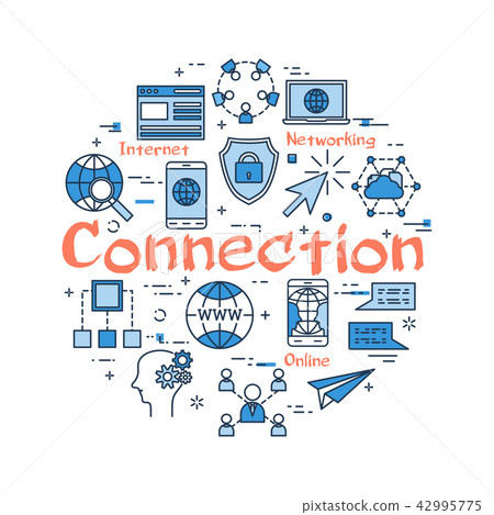Blue round CONNECTION concept - Stock Illustration [42995775] - PIXTA
