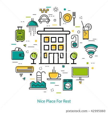 Nice Place for Rest - Line Concept - Stock Illustration [42995860] - PIXTA