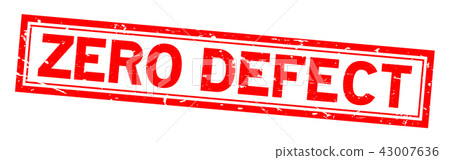 Grunge red zero defect rubber seal stamp - Stock Illustration [43007636 ...