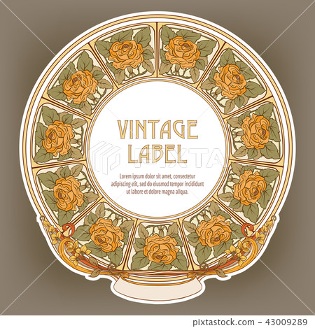 Round Vintage Frame Label for Products or... - Stock Illustration ...