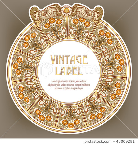 Round Vintage Frame Label for Products or... - Stock Illustration ...