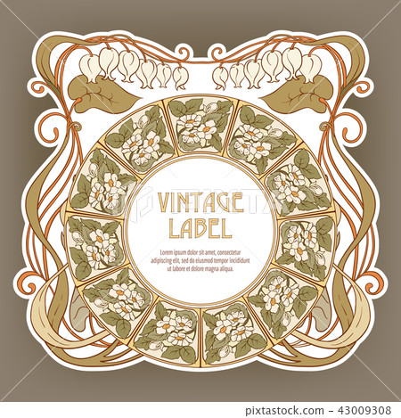 Round Vintage Frame Label for Products or... - Stock Illustration ...
