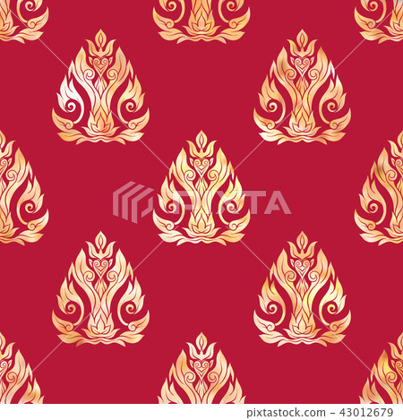 Seamless pattern, background of gold decorative... - Stock Illustration ...