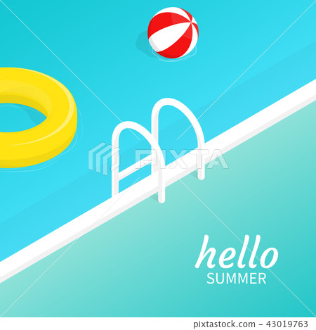 hello summer isometric pool float ball vector - Stock Illustration ...
