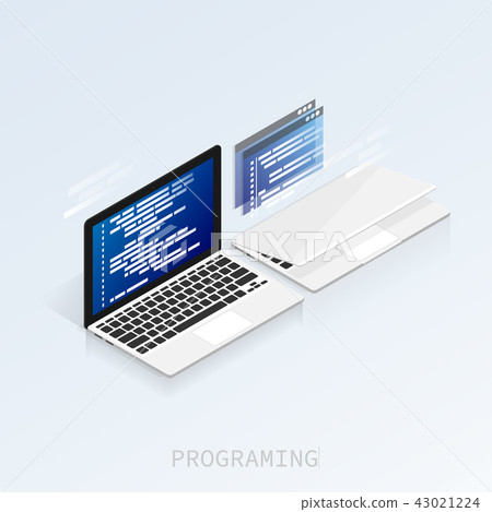 programmer coding binary computer isometric vector - Stock Illustration [43021224] - PIXTA