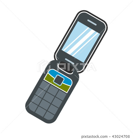 Clamshell handphone flat icon - Stock Illustration [43024708] - PIXTA