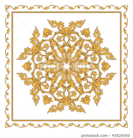 Square pattern with decorative outline elements... - Stock Illustration ...