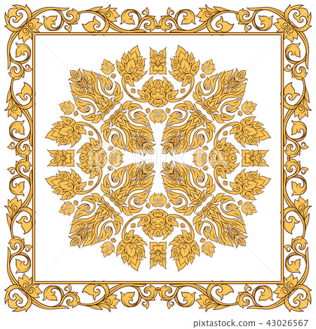 Square pattern with decorative outline elements... - Stock Illustration ...