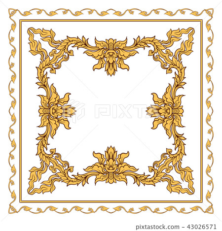 Square pattern with decorative outline elements... - Stock Illustration ...