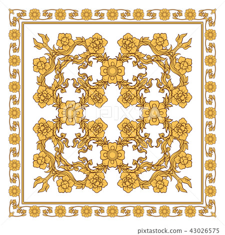 Square pattern with decorative outline elements... - Stock Illustration ...