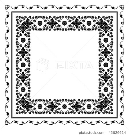 Square pattern with decorative outline elements... - Stock Illustration ...