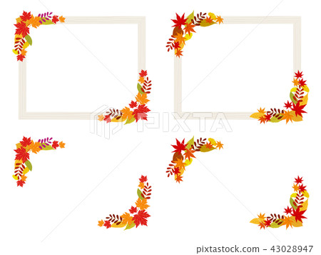 Frame set decorated with autumn leaves - Stock Illustration [43028947 ...