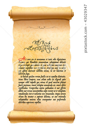 Old textured papyrus scroll with latin text - Stock Illustration ...