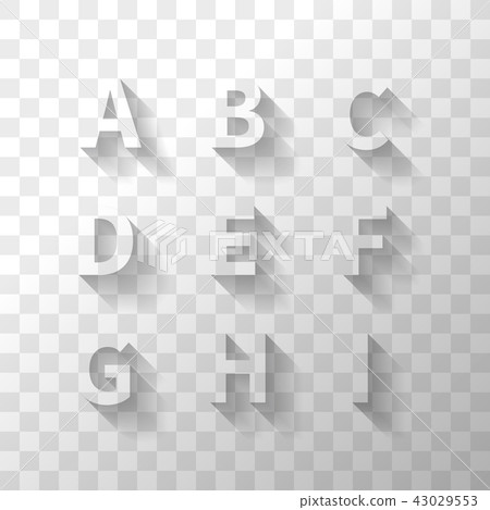 Transparent latin letters with gray long shadow - Stock Illustration ...