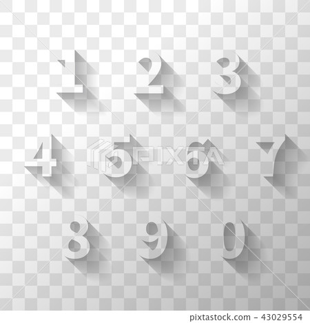 Transparent arab numbers with gray long shadow - Stock Illustration ...