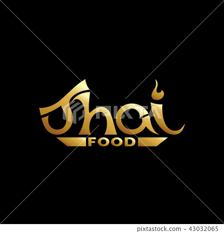 Logo for Thai food, restaurantin gold. Vector... - Stock Illustration ...