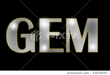 diamond gem text with black background. jewelry ge-插圖素材 [43050643 ...