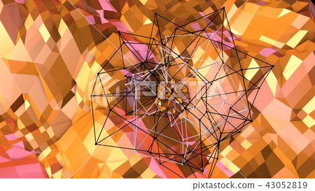 3d render of abstract geometric background with... - Stock Illustration ...