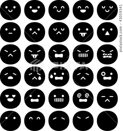 Face set, facial expression icon set - Stock Illustration [43059341 ...