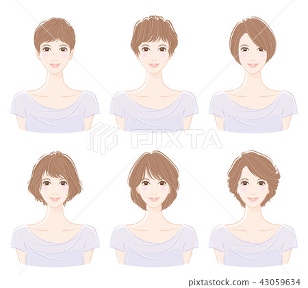Hair style illustration - Stock Illustration [43059634] - PIXTA