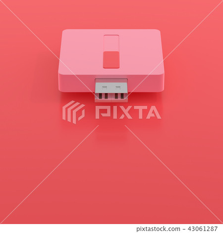 Minimal concept, USB flash drive pink color - Stock Illustration ...