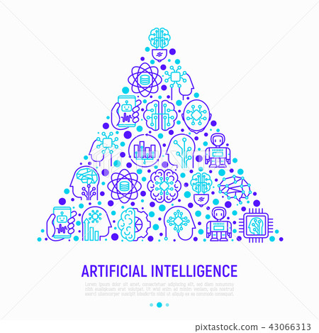 Artificial intelligence concept in triangle - Stock Illustration ...