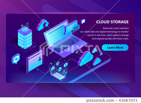 Vector template of site for cloud storage - Stock Illustration ...