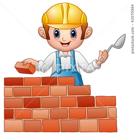 Cartoon man builder - Stock Illustration [43070984] - PIXTA