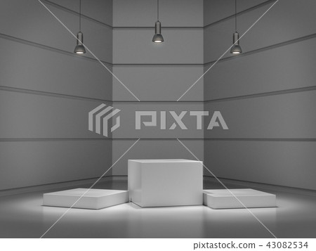Blank product stand with lamp light spot. - Stock Illustration ...