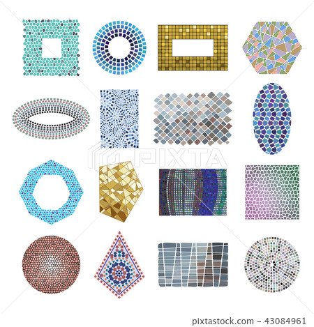 Mosaic decoration frames patchwork traditional... - Stock Illustration ...