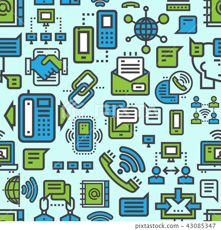 Telecommunication seamless pattern background... - Stock Illustration ...