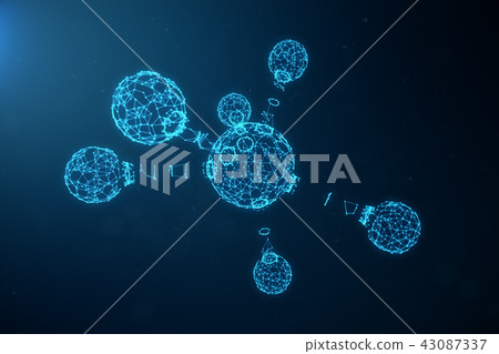 Digital atoms structure. Science or medical... - Stock Illustration ...