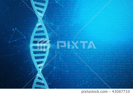 Digital DNA molecule, structure. Concept binary... - Stock Illustration ...