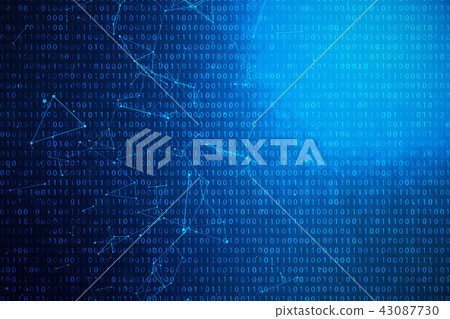 3D illustration binary code on blue background.... - Stock Illustration ...