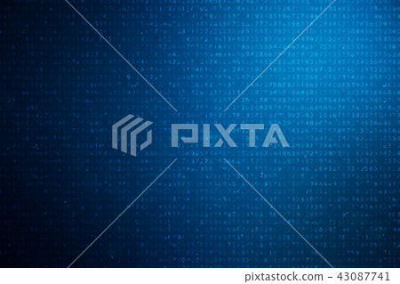 3D illustration digital code on blue... - Stock Illustration [43087741 ...
