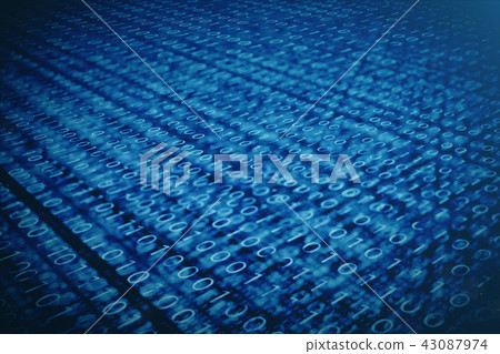 3D illustration binary code on blue background.... - Stock Illustration ...