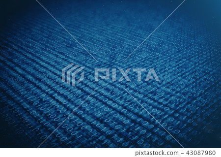 3D illustration binary code on blue background.... - Stock Illustration ...