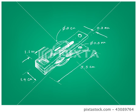 Hand Drawn Dimension of Clothespin or Clothes Peg - Stock Illustration ...
