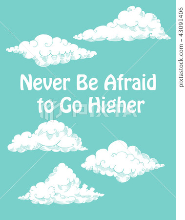 Quotes Poster with clouds. Hand drawn illustration - Stock Illustration ...