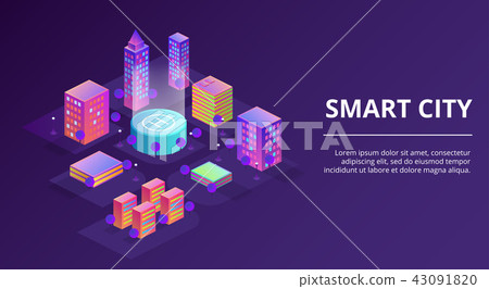 Smart city infrastructure vector illustration - Stock Illustration ...