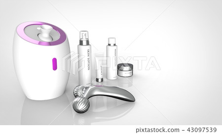 Basic cosmetics and facial equipment right copy... - Stock Illustration ...