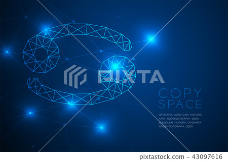 Cancer Zodiac sign wireframe Polygon frame - Stock Illustration ...