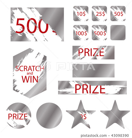 Scratch Games Cards with Effects Scrape. Vector - Stock Illustration ...