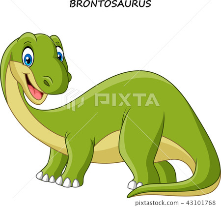 Cartoon smiling brontosaurus - Stock Illustration [43101768] - PIXTA